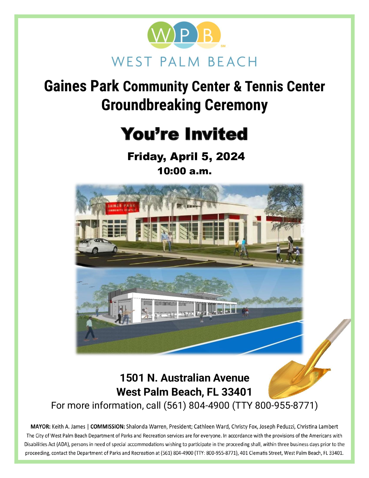 Gaines Park Groundbreaking Cere – Gaines Park Tennis Association